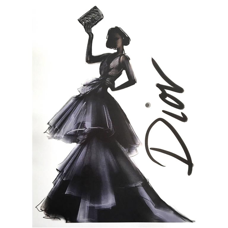 Christian Dior Vintage Ad Print For Sale at 1stdibs