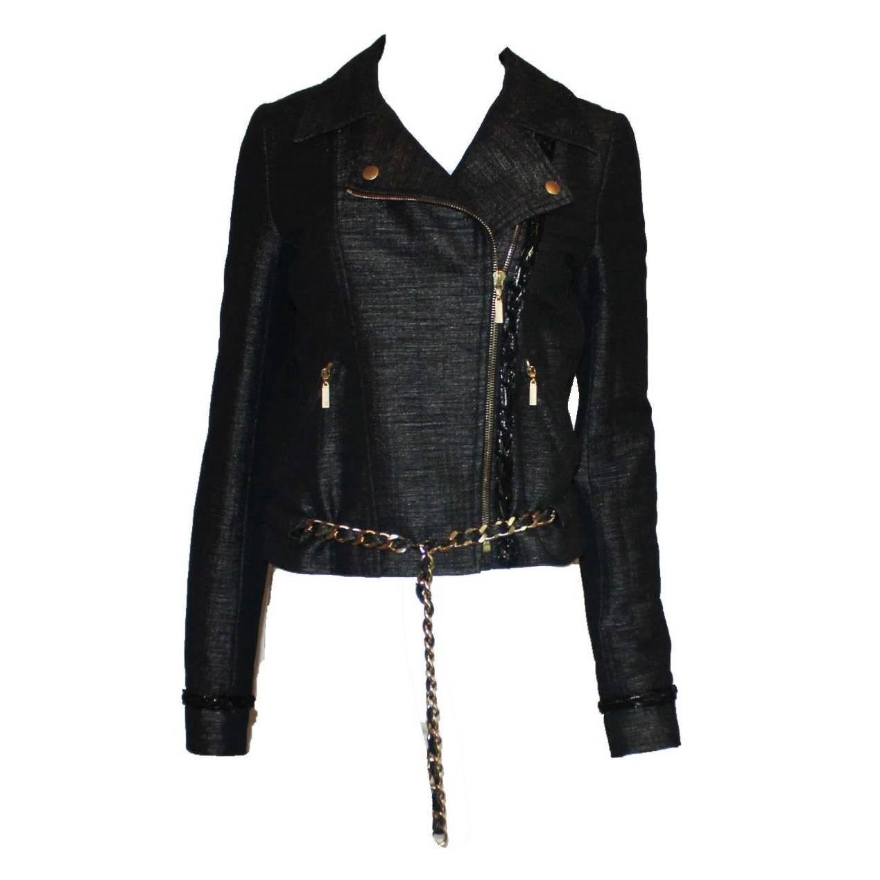 Chanel Metallic Chain Detail Jacket For Sale at 1stDibs | chanel chain ...