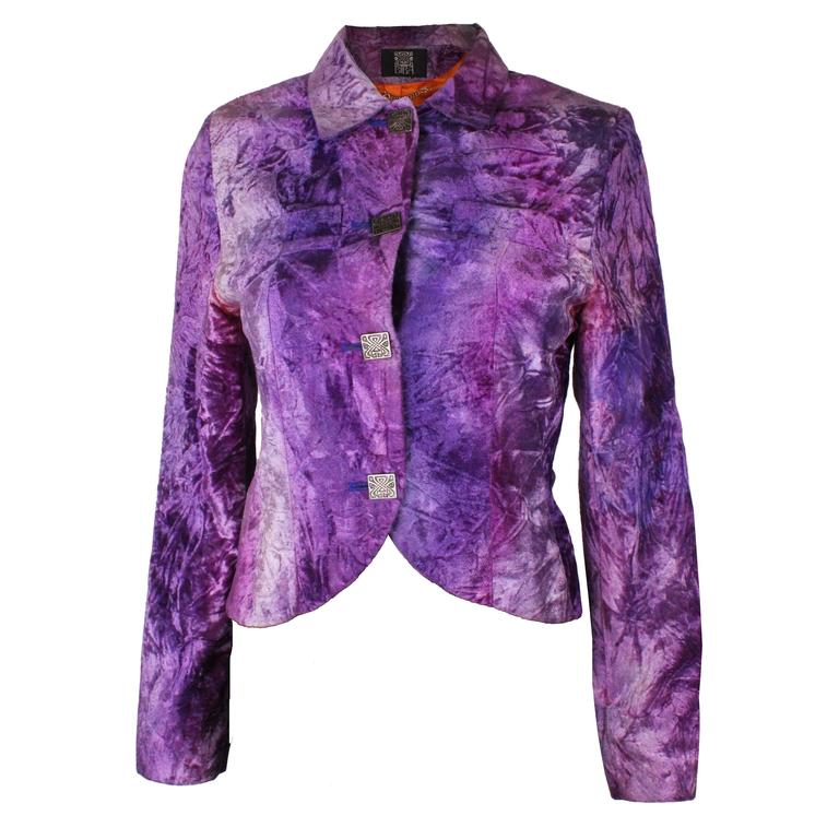 Biba Purple Crushed Velvet Jacket For Sale at 1stDibs | purple crushed ...