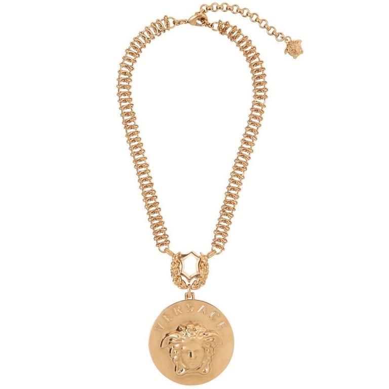 VERSACE GOLD PLATED CHAIN NECKLACE with MEDUSA at 1stDibs