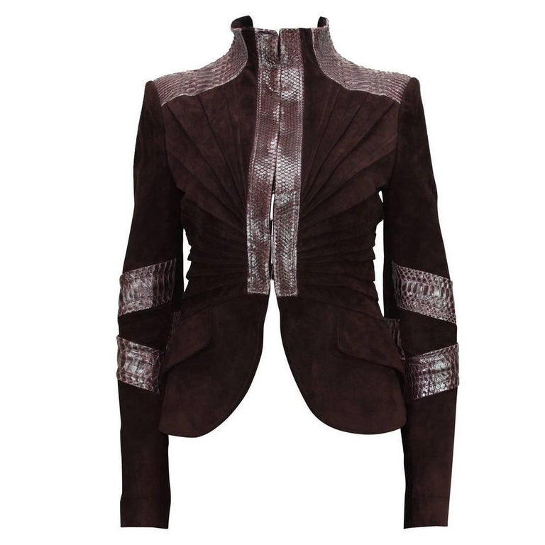 TOM FORD for GUCCI F/W 2004 PYTHON SUEDE LEATHER JACKET IT.42 at ...