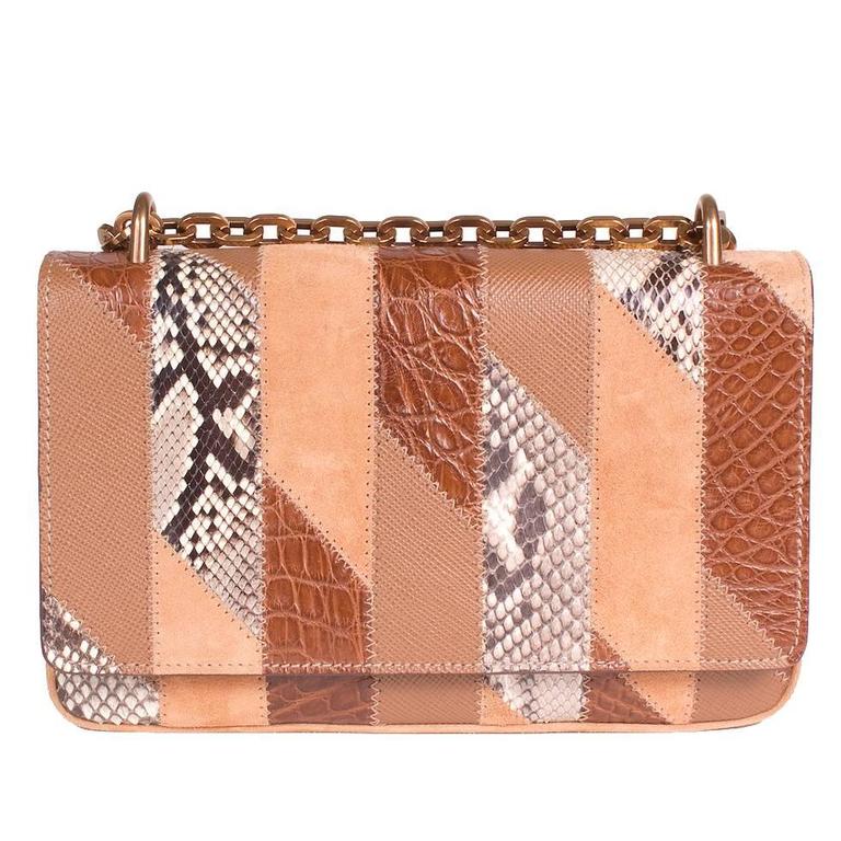 Prada Suede, Snake, and Crocodile Patchwork Shoulder Bag, Current For Sale at 1stDibs | prada ...