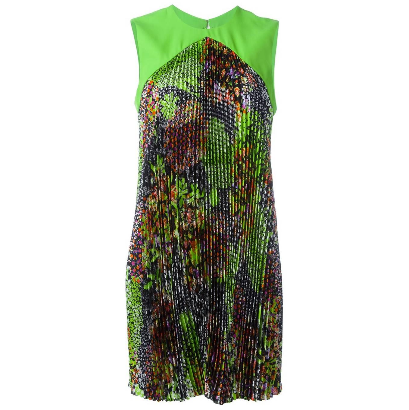 Versace Floral print Plisse Dress For Sale at 1stDibs | versace plisse ...