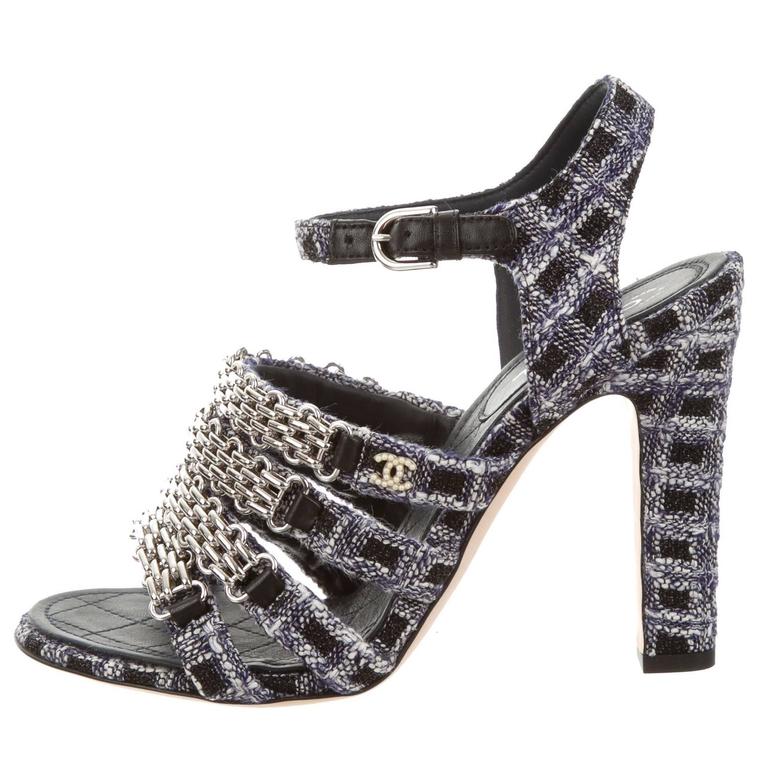 Chanel NEW and SOLD OUT Runway Multi Color Gold Chain Pearl Heels in ...