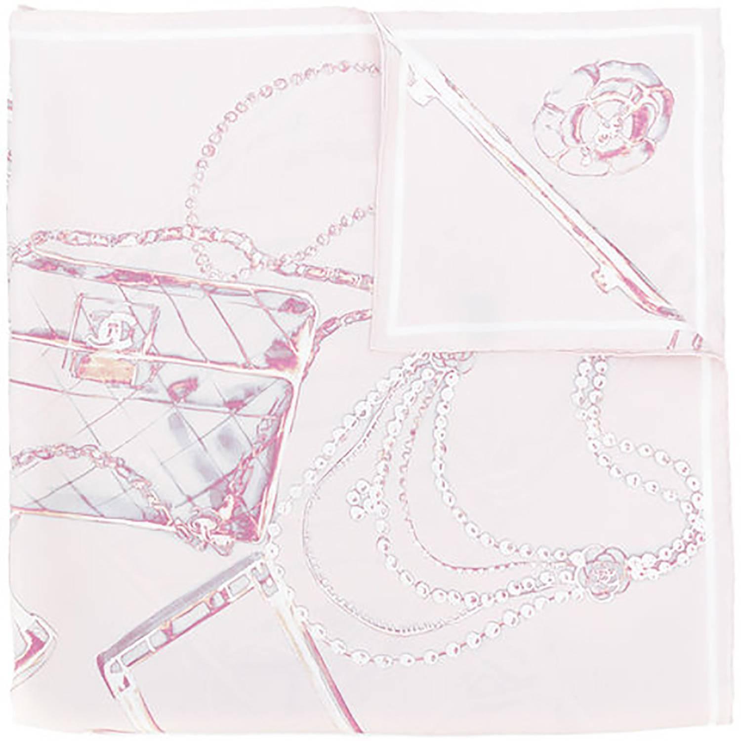 Chanel Vintage draft print scarf at 1stDibs