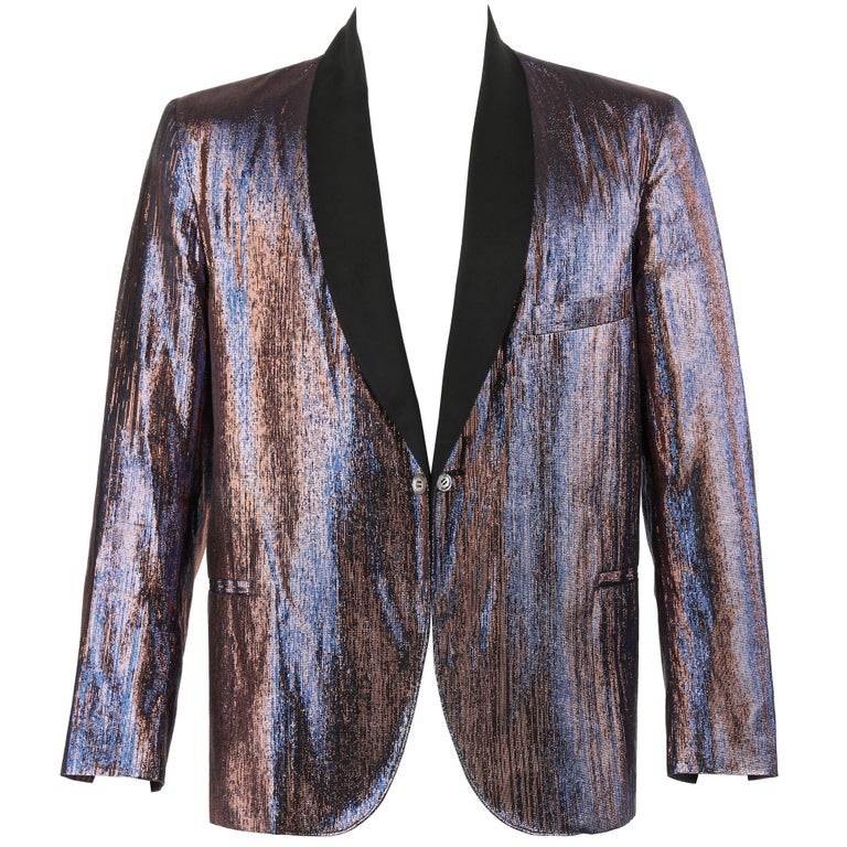 TOWNCRAFT CLOTHES c.1960's Iridescent Metallic Lame Tuxedo Smoking ...