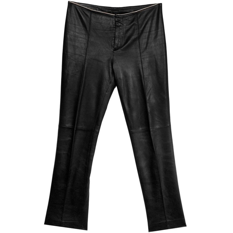 Joseph Black Leather Pants sz XS For Sale at 1stDibs