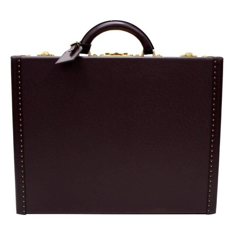 Louis Vuitton President Burgundy Taiga Leather Trunk Briefcase at ...