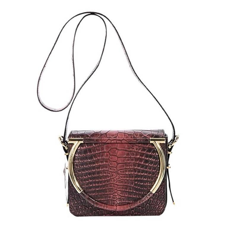 Salvatore Ferragamo Red Alligator Crossbody Bag For Sale at 1stDibs