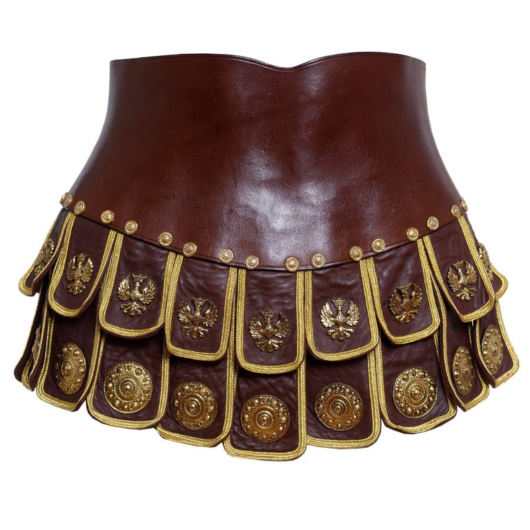 1990's MOSCHINO gilt charm belt For Sale at 1stdibs