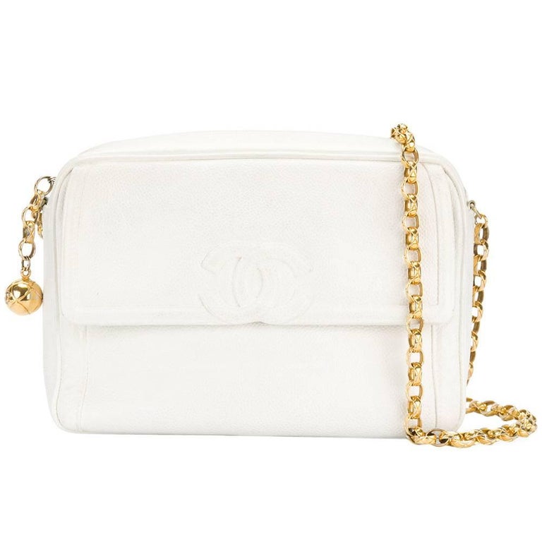 Chanel White Caviar Camera Bag For Sale at 1stDibs | chanel white ...