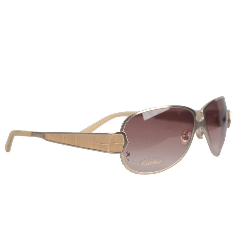 2004 Custom Cartier Amber Mirrored Heart Sunglasses at 1stdibs