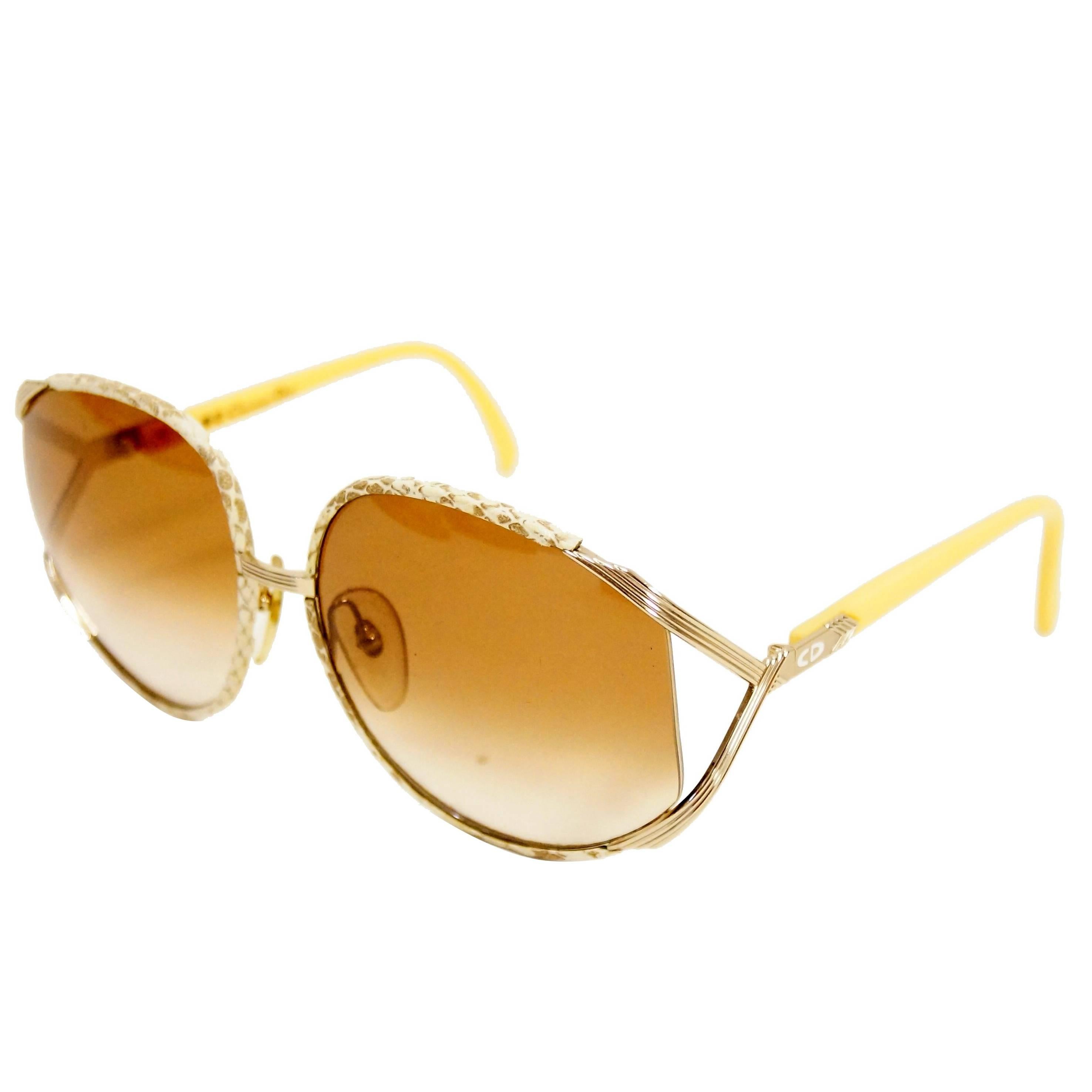 Christian Dior Model 2250 Snake Print Sunglasses, 1970s at 1stDibs