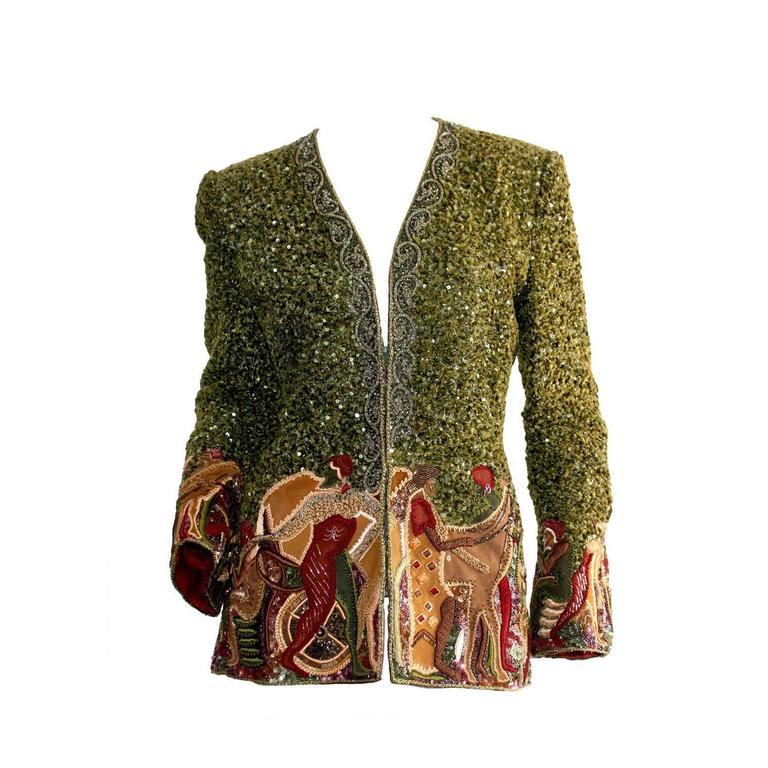 Mary McFadden Vintage Beaded Sequin " Arabian Nights " Jacket For Sale ...