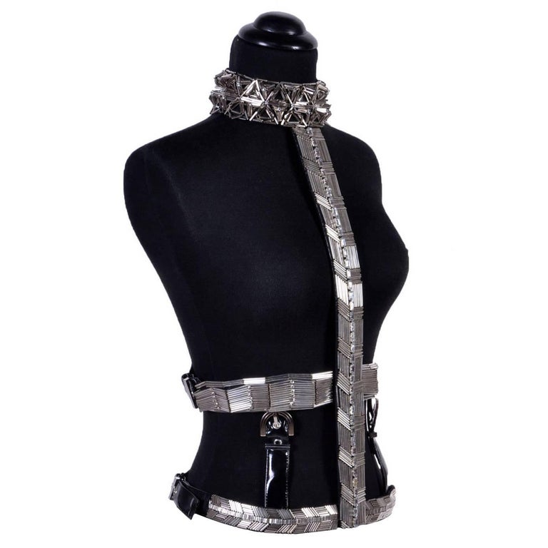 F/W 2013 Look # 30 NEW VERSACE T-STRAP EMBELLISHED HARNESS with ...