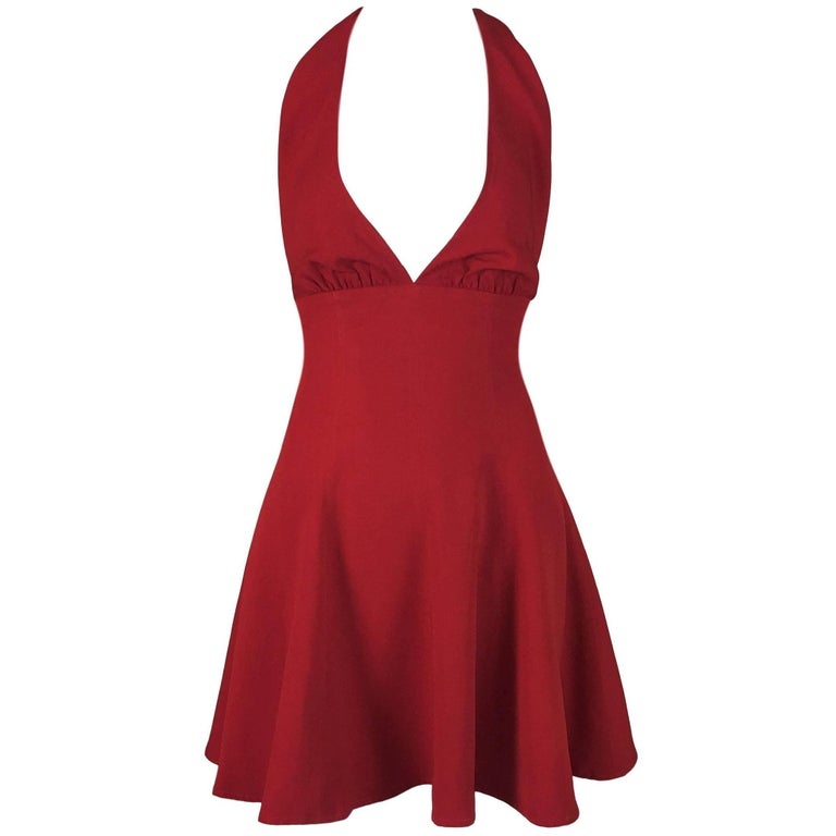 Dolce and Gabbana Red Plunging Marilyn Micro Mini Dress, S / S 1995 at ...