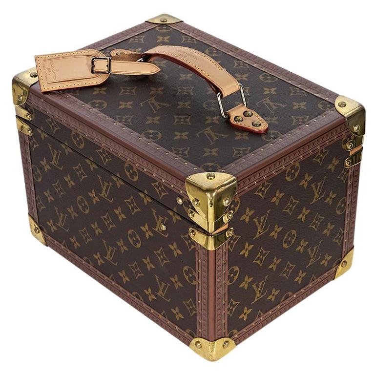 Brown Louis Vuitton Monogram Train Case Trunk For Sale at 1stDibs