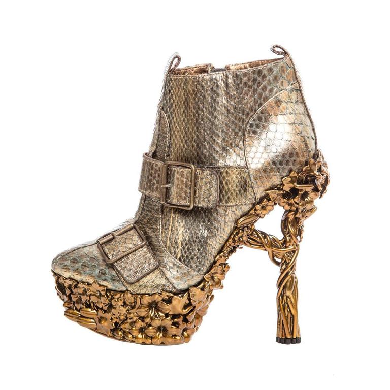 Alexander McQueen Snakeskin Booties Angels and Demons Collection, Fall ...
