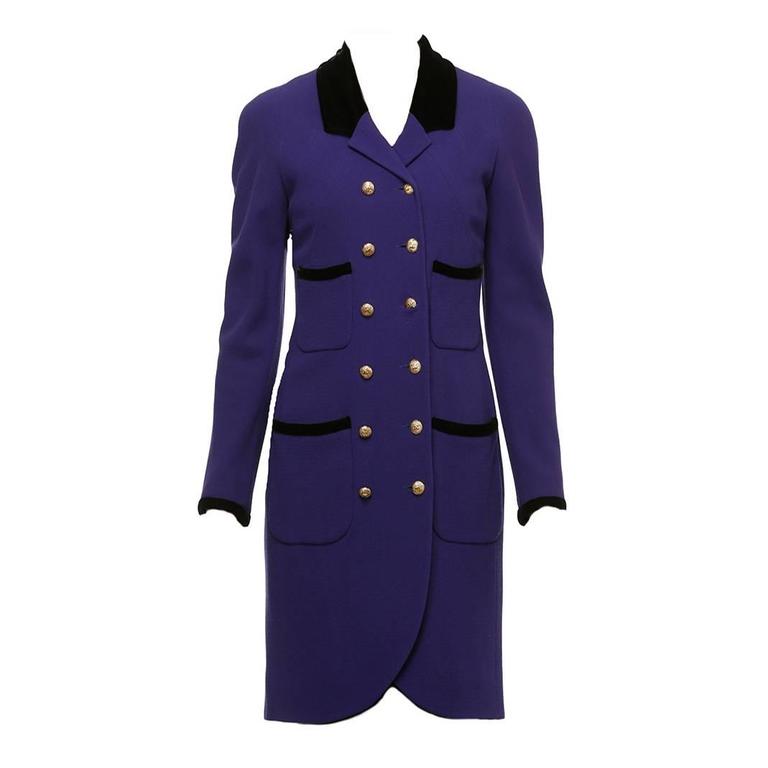 Chanel Royal Purple Coat For Sale at 1stDibs