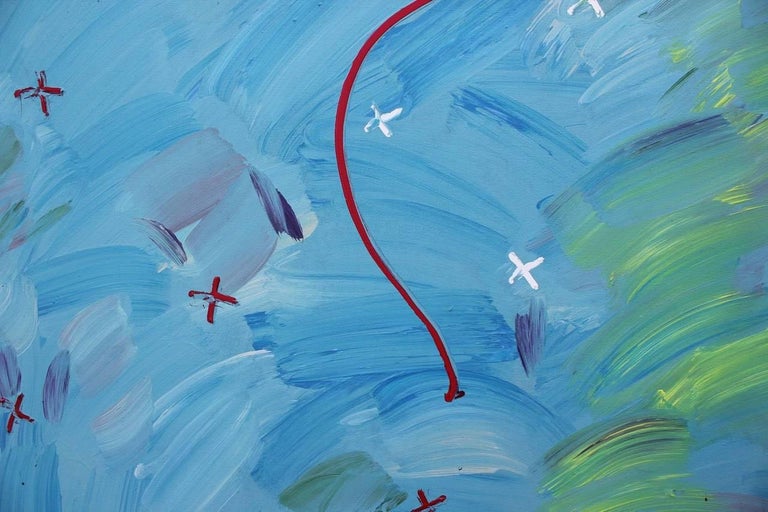 David Wayne Bolduc - "C.T.A."- Large Blue Abstract Painting For Sale at ...