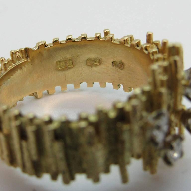 Mid-Century Modern Brutalist Diamond Yellow Gold Ring at 1stDibs ...