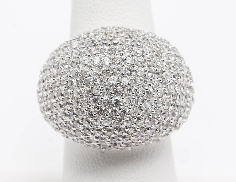 Pave Faux Diamond Cocktail Ring For Sale at 1stdibs