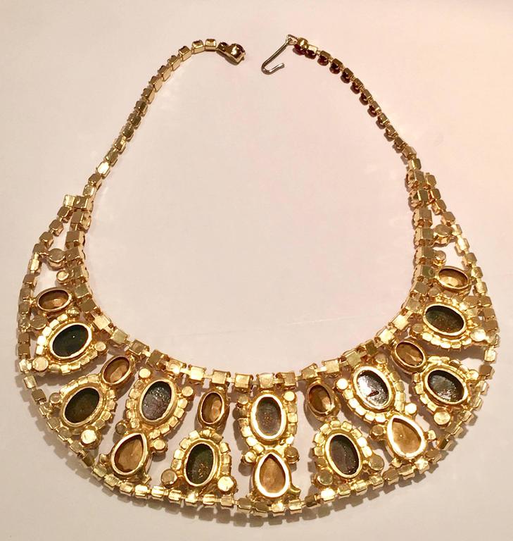 Vintage Juliana Cleopatra Collar Crystal and Gold Necklace by Delizza ...