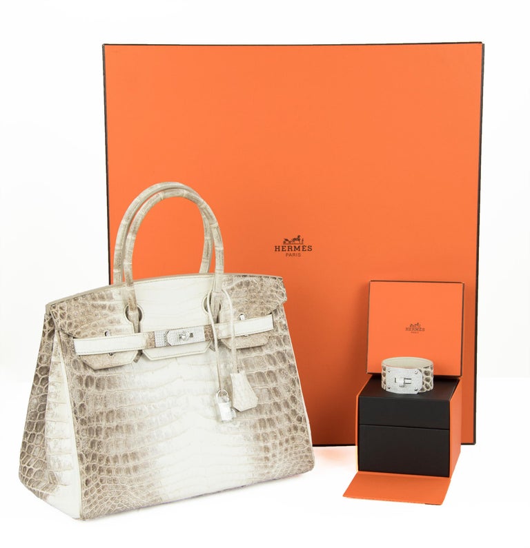 Hermes Birkin 30cm Himalayan Crocodile with Diamond Encrusted Hardware ...