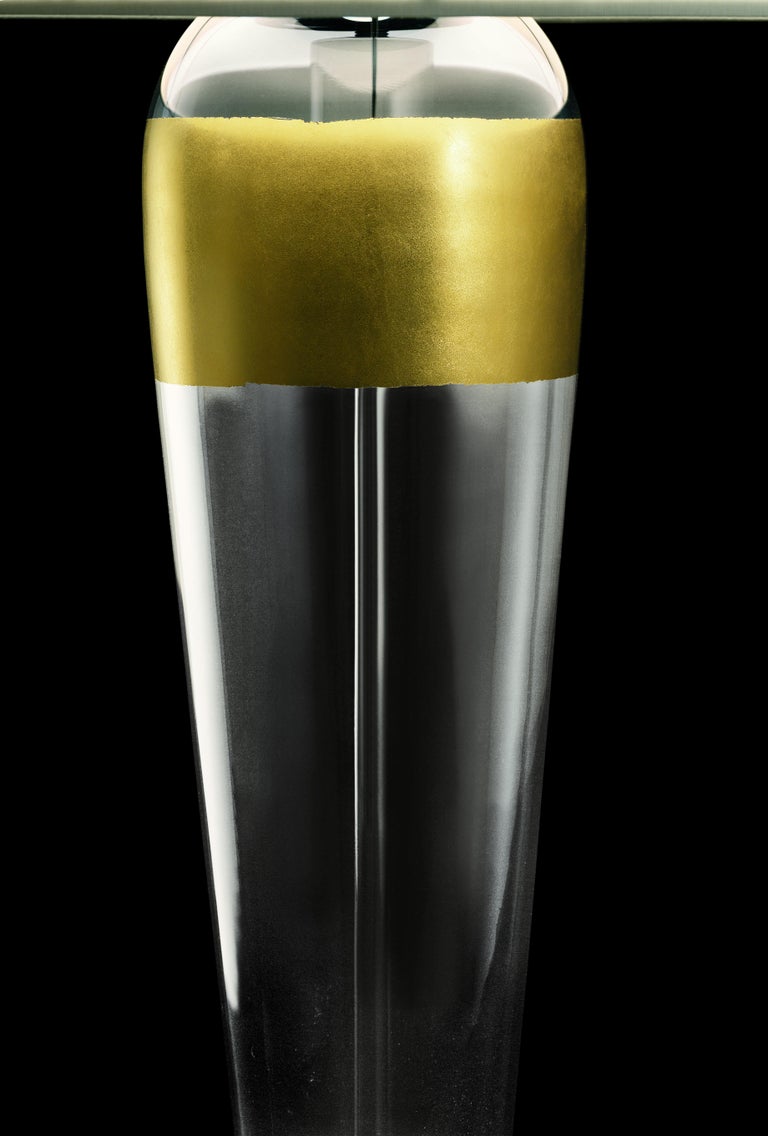 Customizable Sara 5574 Table Lamp in Glass with Black Shade, by ...