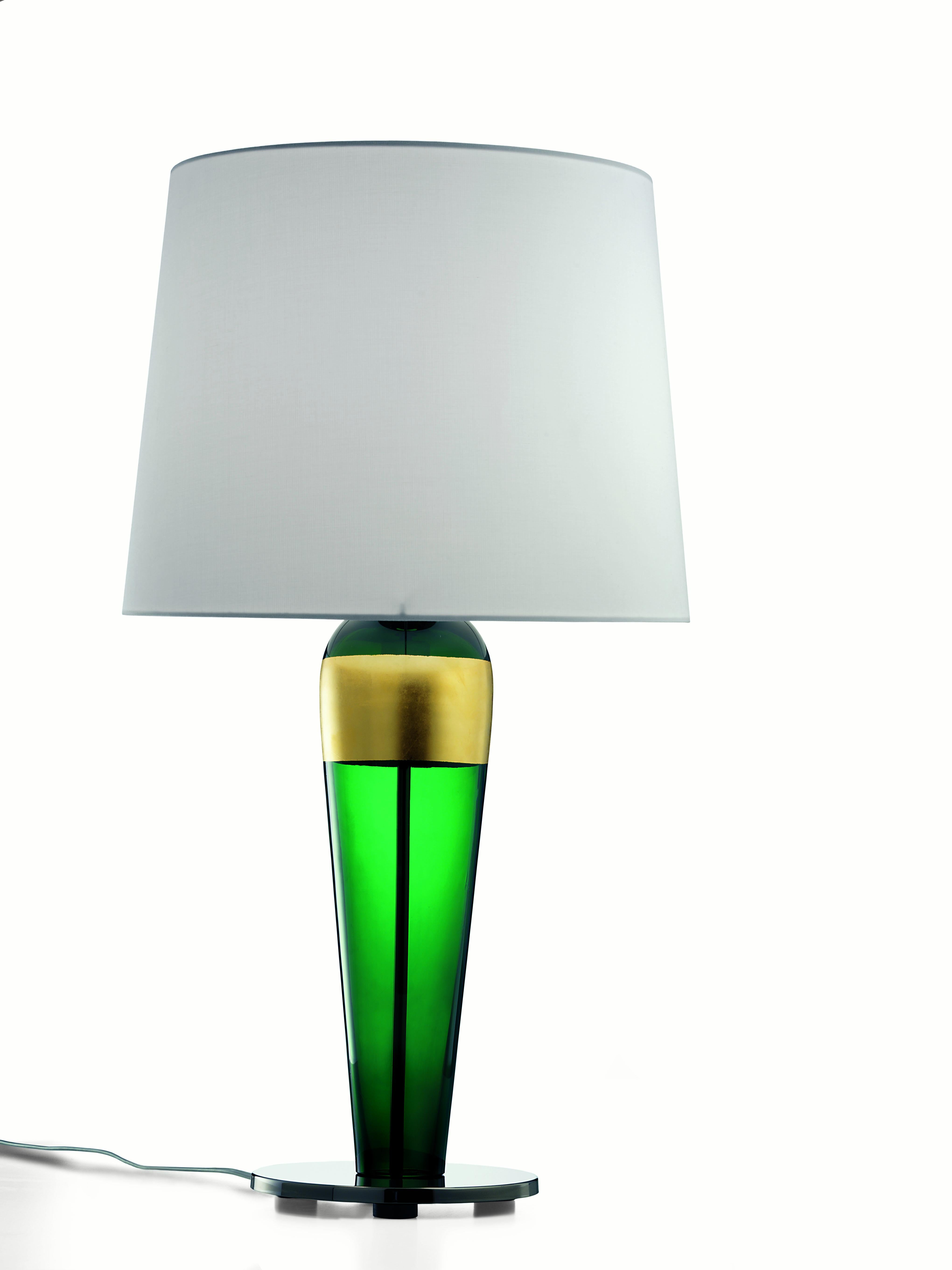 Customizable Sara 5574 Table Lamp in Glass with White Shade, by ...