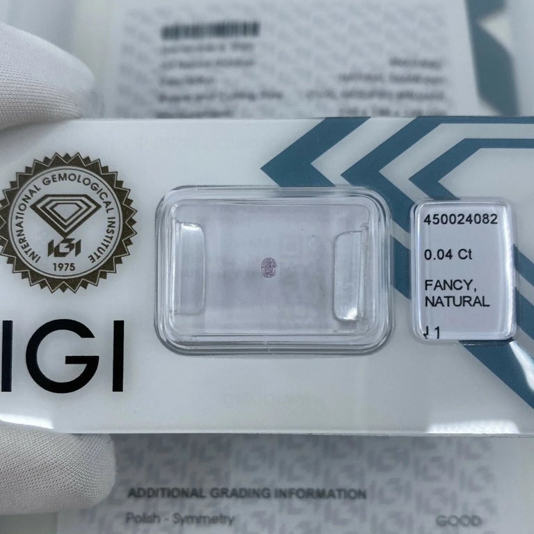Natural Fancy Pink Diamond IGI Certified Sealed Blister Oval Cut Loose ...