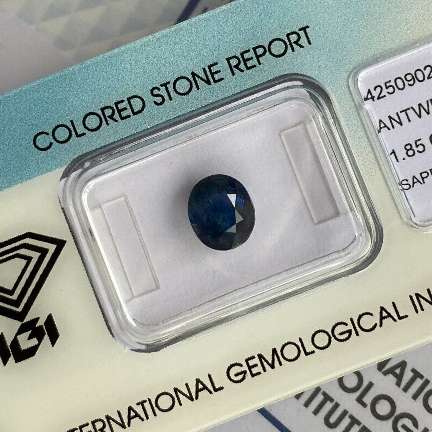 1.12ct Deep Blue Sapphire Pear Teardrop Cut IGI Certified Loose Rare ...