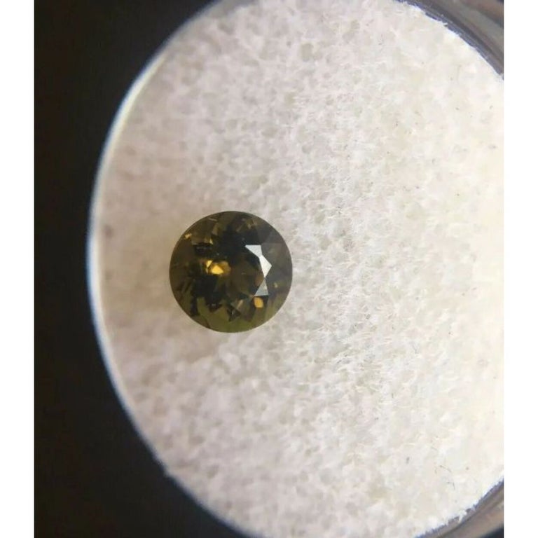 Natural Yellow Green Chrome Tourmaline 0.86ct Round Cut Rare Gem For Sale at 1stDibs