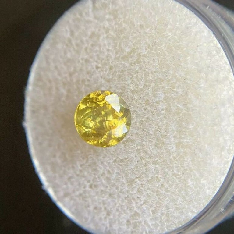 Natural Greenish Yellow Sphene Titanite Round Cut 1.07ct Loose Rare Gem ...