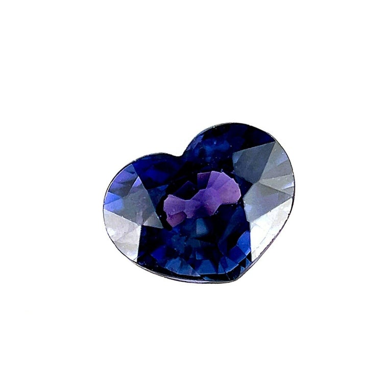 1.18ct Fine Deep Purple Sapphire Heart Cut Rare Loose Cut Gem For Sale ...