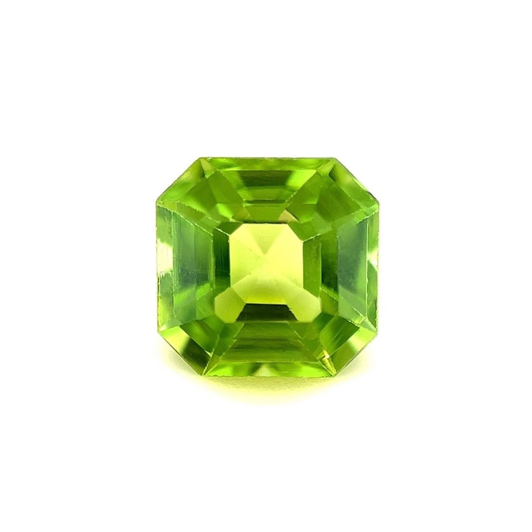 Natural 2.44ct Vivid Green Peridot Octagon Ascher Cut Loose Gem at 1stDibs