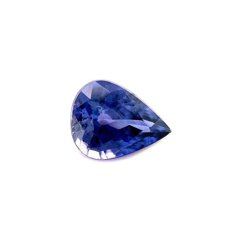 0.84ct Vivid Blue Purple Sapphire Pear Teardrop Cut Rare Loose Cut Gem ...