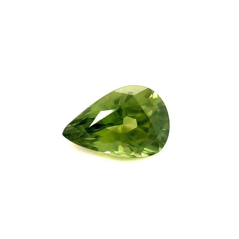 Fine 1.03ct Natural Green Sapphire Pear Teardrop Cut Loose Gem For Sale ...