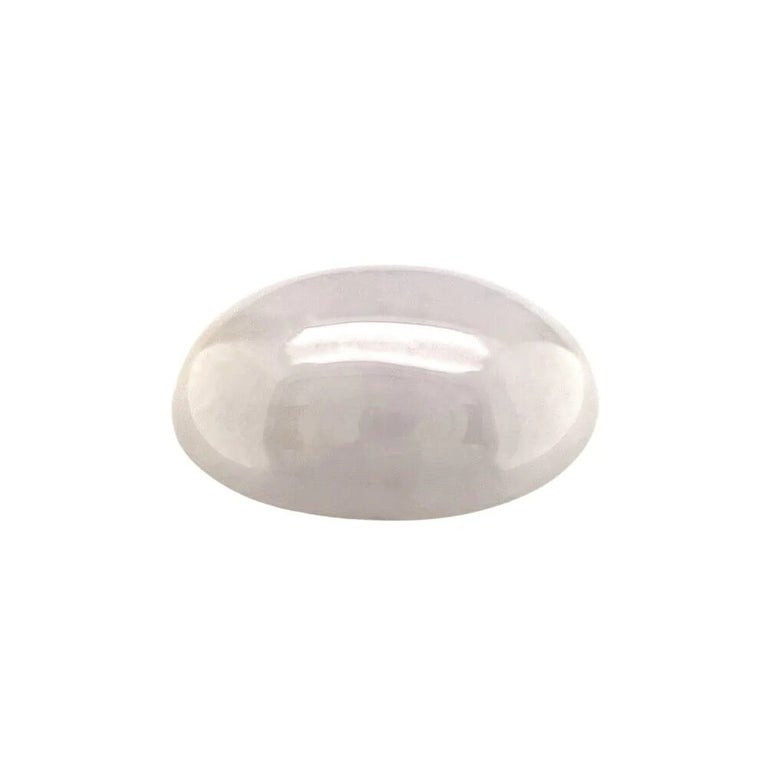 10.43ct GIA Certified White 'Ice' Jadeite Jade ‘A’ Grade Oval Cabochon ...