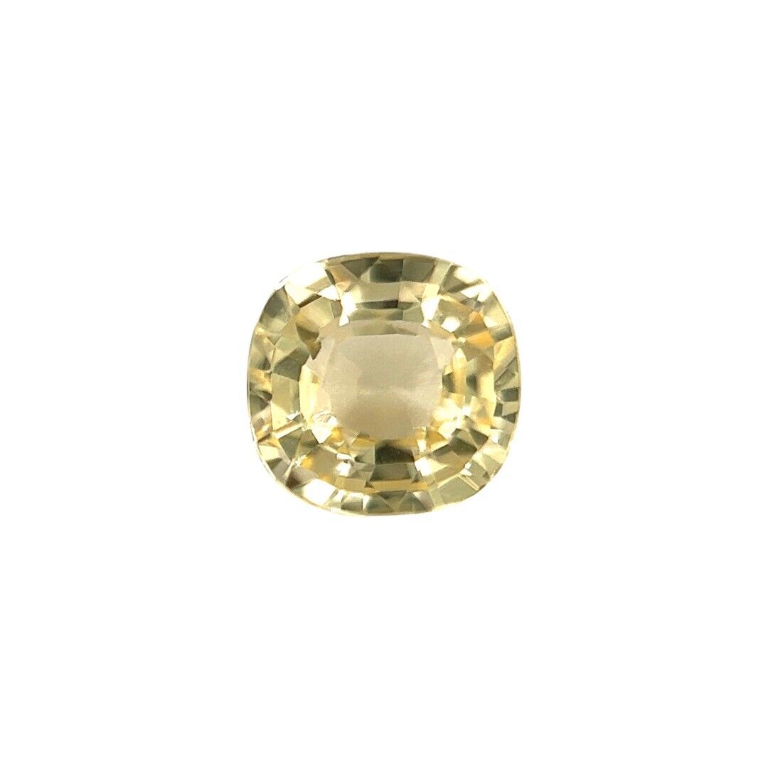 Natural Light Yellow Ceylon Sapphire 0.69ct Cushion Cut Loose Gem For ...