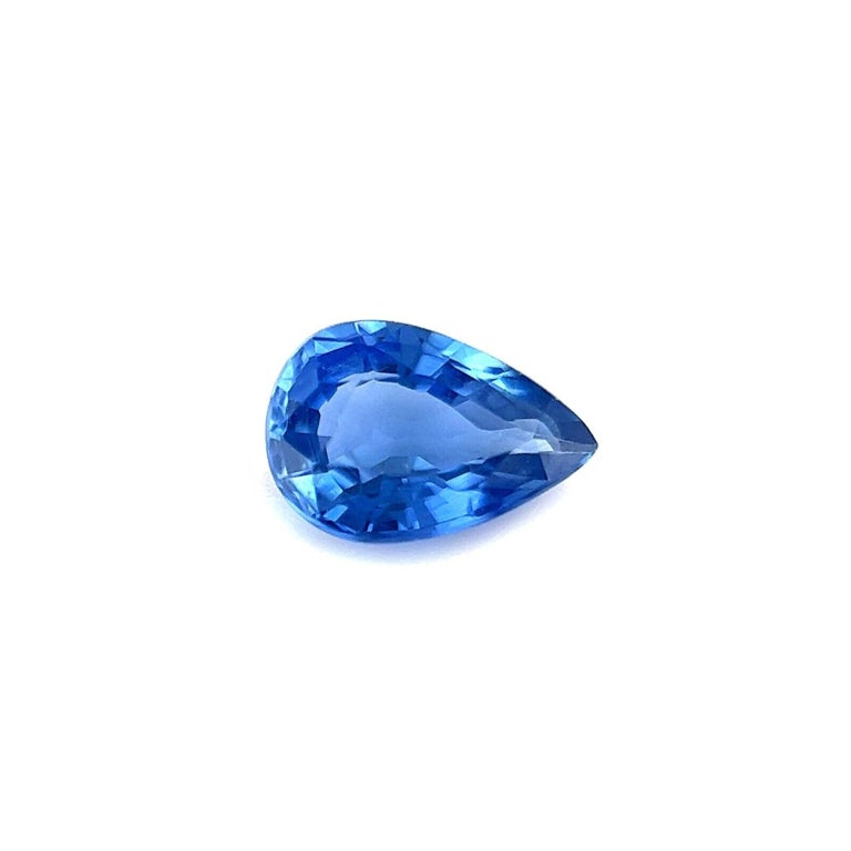 Natural Ceylon Blue Sapphire 0.76ct Pear Teardrop Cut Loose Gem 7x4.6mm ...