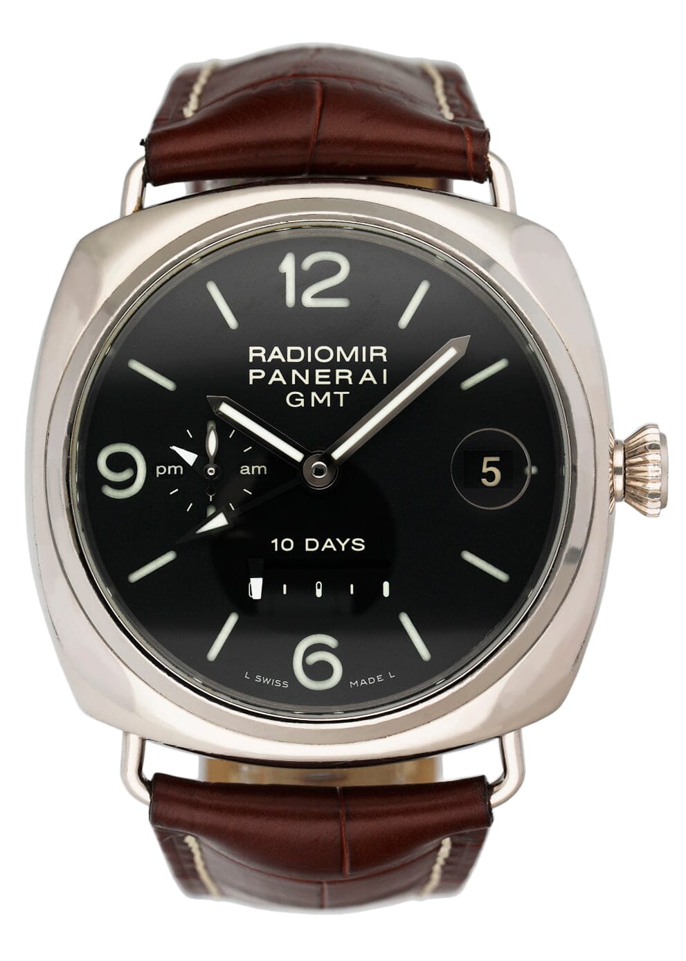 Panerai Radiomir GMT Dual Time 42 Steel Men's Watch PAM00184 Box Papers ...