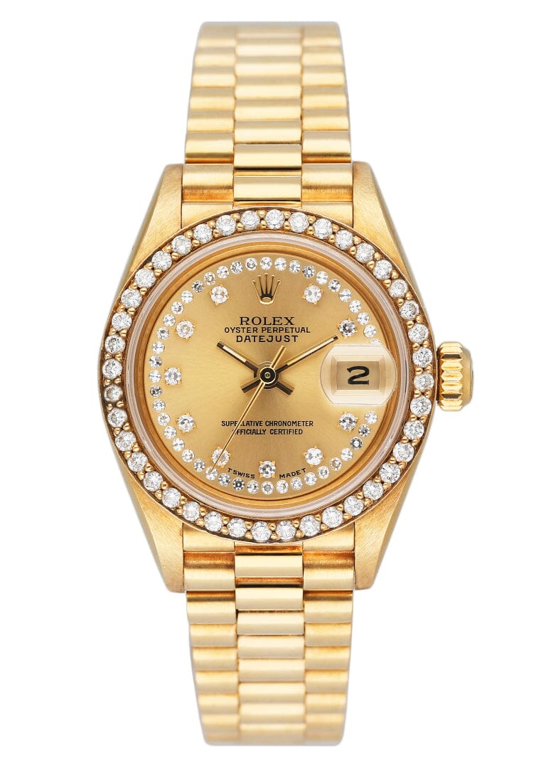 Rolex Datejust Diamond Bezel Silver Dial Stainless Steel Ladies Watch ...