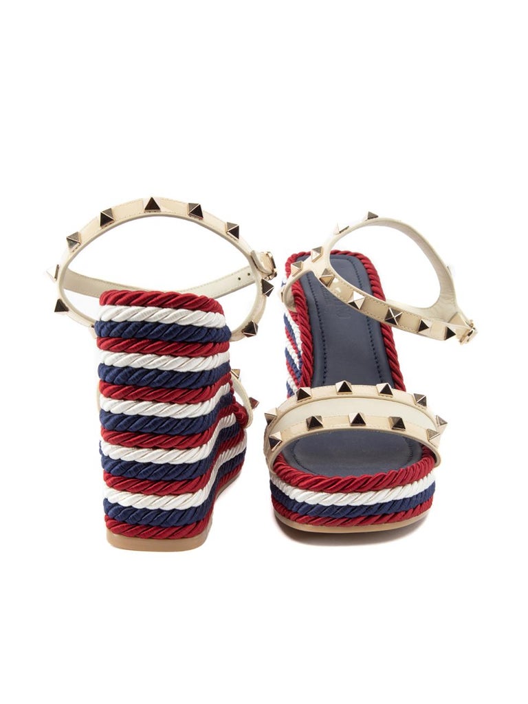Valentino Women's Rope Accent Rockstud Wedges For Sale at 1stDibs