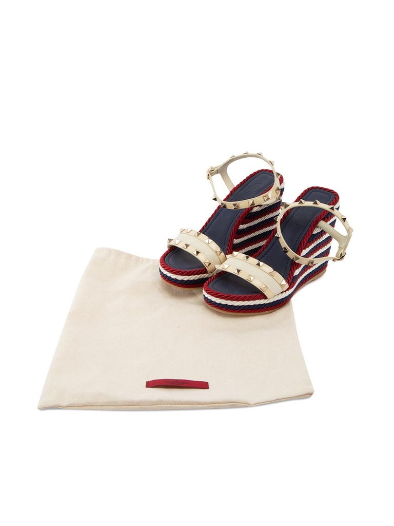 Valentino Women's Rope Accent Rockstud Wedges For Sale at 1stDibs
