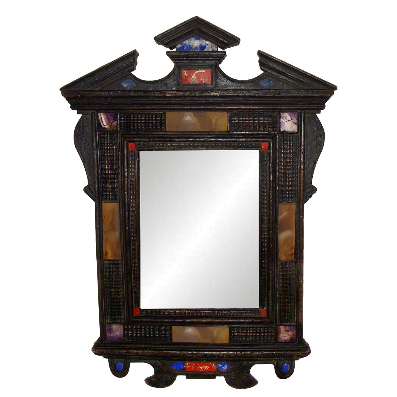 17th Century Italian Pietra Dura Specimen Mirror at 1stDibs