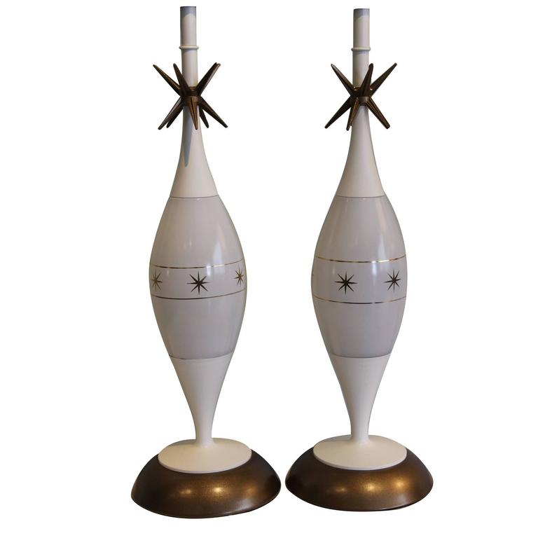Pair of 1950s Atomic Lamps, Raymond Loewy Sputnik Design at 1stDibs