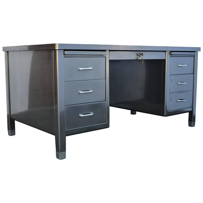 Steel Tanker Desk by Art Metal NY For Sale at 1stDibs