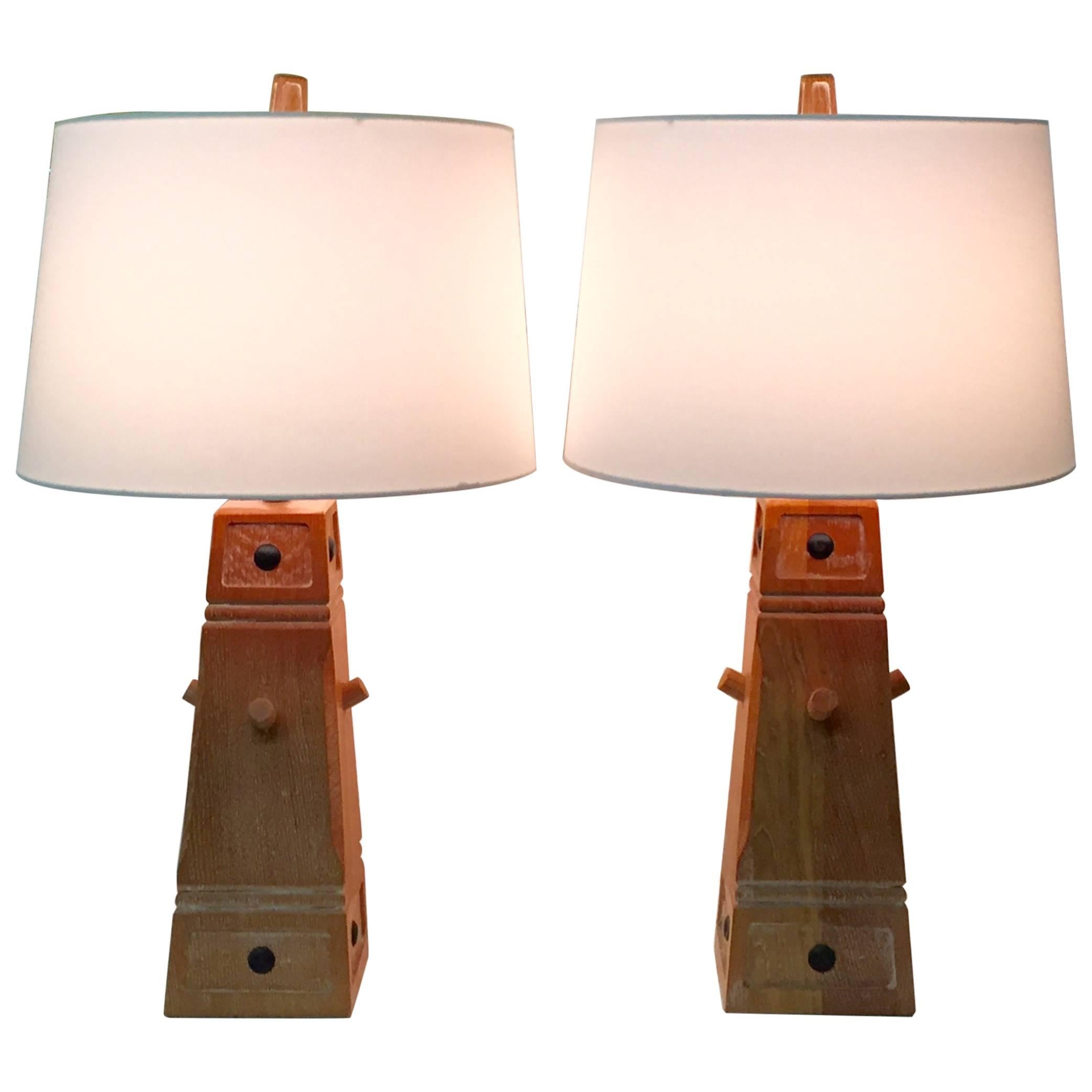 Limed Oak Table Lamps at 1stDibs