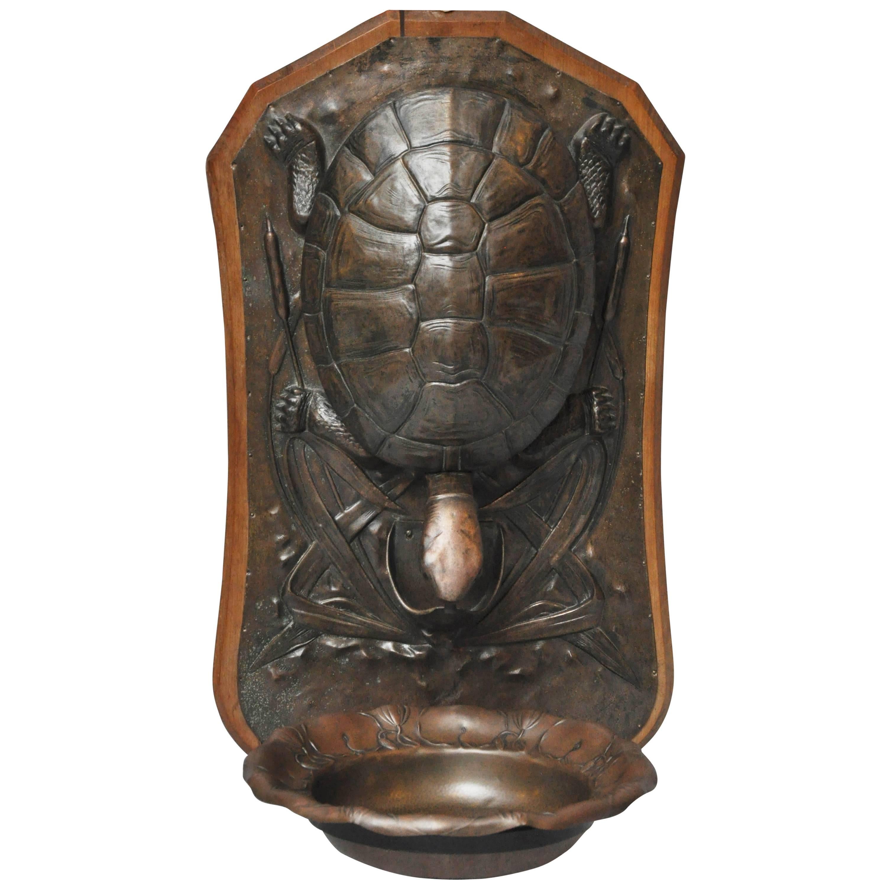 French Art Nouveau Repousse Turtle Fountain For Sale at 1stDibs ...
